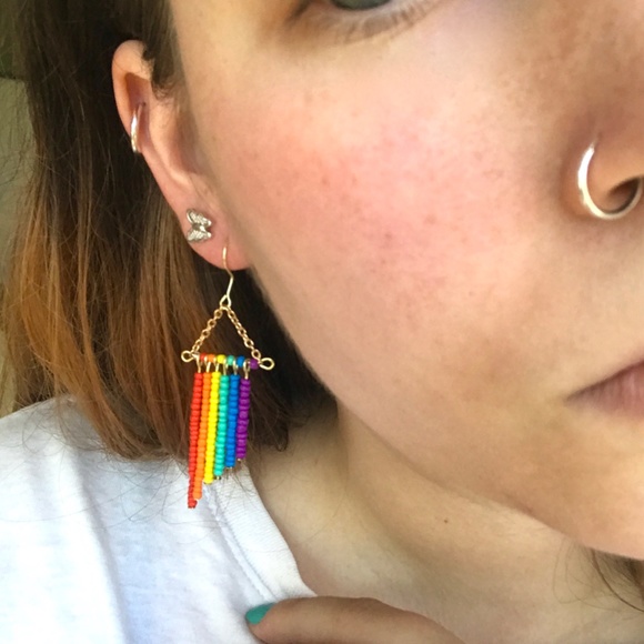 FemmeStones Jewelry | Jewelry | Handmade Seed Beaded Rainbow Gay Lgbtq ...